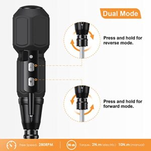 JXTZ Electric Screwdriver Set, Rechargeable Cordless Power Screwdriver with 9 Screwdriver Bits, LED Light, Auto & Manual Mode for Smartphone, Game Console, Camera, Clock, Laptop, Home Repair Tool Kit