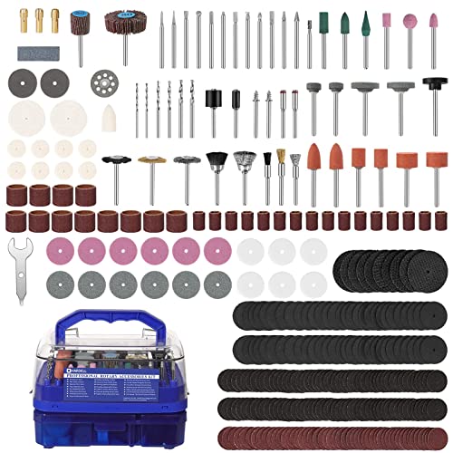 346pcs Rotary Tool Accessories Kit, HARDELL Power Rotary Tool Bits 1/8-inch Diameter Shanks Universal Fitment for Easy Cutting, Grinding, Sanding, Sharpening, Carving and Polishing