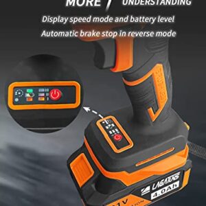 Cordless Impact Wrench,450NM(332ft·lbs) High Torque ，Brushless Motor，1/2 inch impact gun with a 4.0Ah Li-Ion Battery, Suitable for family cars…