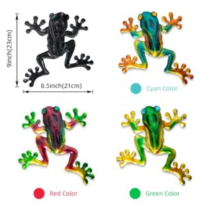 dreamskip Frog Decor, Outdoor Wall Art, Frog Gifts, Metal Frog Wall Decor for Fence, Garden, Patio, Yard, Outside (3 Pieces)