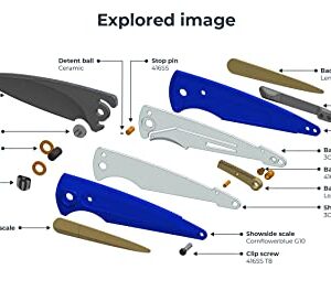 SHIELDON Colibri Pocket Knife 154CM Steel 2.91'' Blade G10 Handle Titanium Pocket Clip Folding Knife, Nested Liner Lock EDC Knife (stonewash)