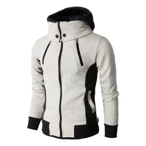 maiyifu-gj men full zip hooded sweatshirt winter slim fit active hoodie jackets long sleeve lightweight hoodies windbreaker (white,medium)