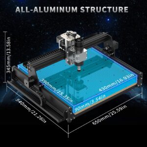 500W CNC Router Machine, MYSWEETY 4540 CNC Wood Router 3 Axis Metal Milling Machine for Engraving Carving Wood Acrylic MDF PCB Plastic, Working Area: 430 * 390 * 90mm(16.9 * 15.4 * 3.5inch)