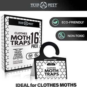 Clothing Moth Traps 16 Pack - Non Toxic Moth Traps for Clothes with Pheromone Attractant - Closet Moth Traps Odorless Sticky Traps for Closet, Carpets - Trap a Pest