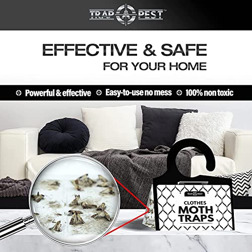 Clothing Moth Traps 16 Pack - Non Toxic Moth Traps for Clothes with Pheromone Attractant - Closet Moth Traps Odorless Sticky Traps for Closet, Carpets - Trap a Pest