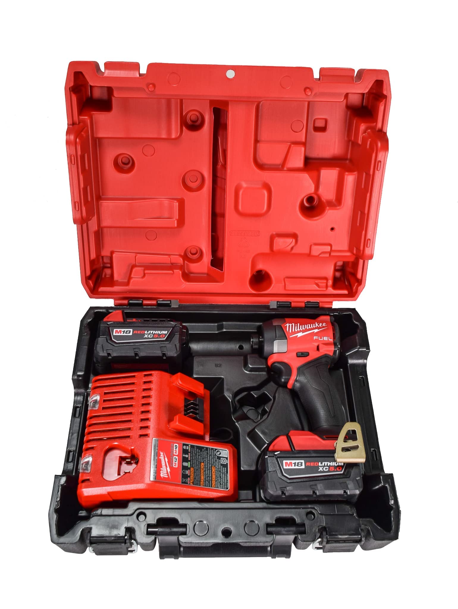 Milwaukee 2953-22 18V Cordless Brushless 1/4" Hex Impact Driver Kit with (2) 5.0Ah Lithium Ion Batteries, Charger & Tool Case