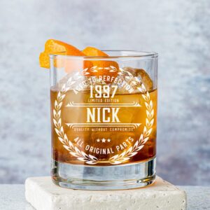 Personalized Whiskey Glasses - Customized Whiskey Gifts for Men - Custom Old Fashion Rocks Glass - Birthday, Anniversary, Christmas Gift for Men, Dad, Boyfriend - Monogrammed Mancave Gag Gifts for Him