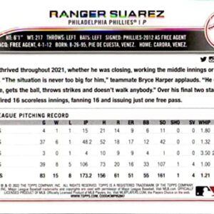 2022 Topps #386 Ranger Suarez Philadelphia Phillies Series 2 MLB Baseball Trading Card