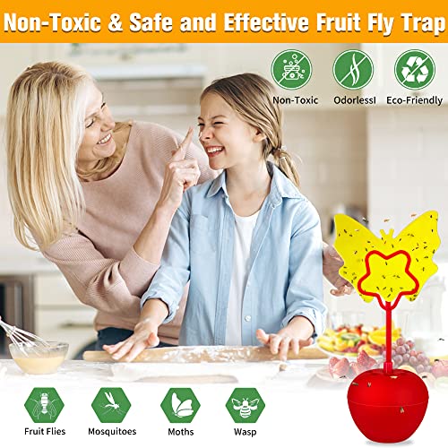 FGALL Fruit Fly Traps for Indoors,Fruit Flies Gnat Killer Yellow Sticky Traps,Effective Catcher Trap with Bait,Non-Toxic and Odorless Home,Kitchen,Plant,Indoor & Outdoor(2 Pack)