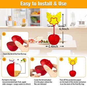 FGALL Fruit Fly Traps for Indoors,Fruit Flies Gnat Killer Yellow Sticky Traps,Effective Catcher Trap with Bait,Non-Toxic and Odorless Home,Kitchen,Plant,Indoor & Outdoor(2 Pack)