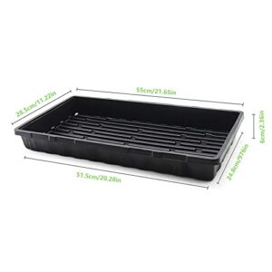 YTKD (10 Pack) 1020 Plant Growing Trays Extra Strength Durable Black Plastic Growing Trays for Seeds Seedlings Cloning Indoor Gardening, Sprouts and Microgreen(Without Drain Holes)