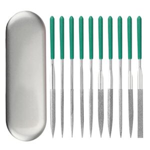 millousong hand file set,diamond needle files 6.3' /10 shapes for metal,plastic,wood,3d printer basic suite for home and office with box