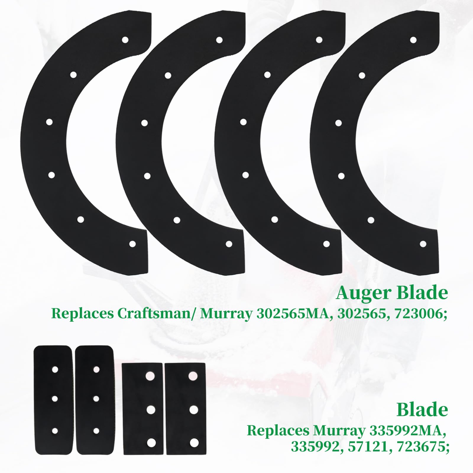 POSEAGLE 302565MA Auger Blade with 55323ma Scraper Blade Replaces Murray 302565, 335992MA, 1687312YP for Murray 5021R, 5021E, 525-21, 650-21, PM40, PSB210, PM50E, PSB210E, SN421, 521E Snow Blowers