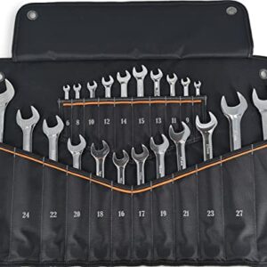 22-Pockets Wrench Roll, 0.25-1.25" Wrench-Set Tool Roll, Wrench roll bag, Tool wrap, Wrench bag, Wrench wrap, Wrench sleeve, Wrench pouch, Wrench tool roll, Wrench holder bag, Wrench roll up organizer