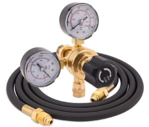 cga580 argon co2 regulators, argon gauges gas welding regulator compatible with mig tig miller lincoln weld 0-4500psi / 0-10bar - co2 argon regulator with 6.6ft hose