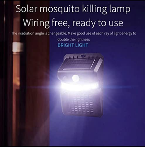 Bug Zapper Outdoor (2pack) 2 in 1 Solar Mosquito Zapper Lamps PIR Motion Sensor Wall Light Ultraviolet Electric Shock Mosquito Zapper Lamp