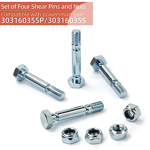 PROSOCOOL Snow Blower Shear Pins 303160355P 303160355 Replacement for Powersmart Snow Blower Shear Pins Set- Four Pins