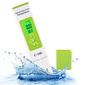 watris veiyi pool salt tester, 5 in 1 salinity/temp/ec/s.g/tds meter, digital pool water tester, high accuracy salinity meter for swimming pool, aquarium, saltwater