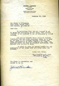 howard hughes jsa loa hand signed rare 1926 arabian knights contract letter auto - college cut signatures