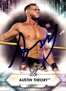 austin theory signed 2021 topps wwe nxt card #170 - autographed wrestling cards