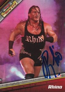 rhyno rhino signed 2010 tristar tna new era card #62 ecw wwe impact autograph - autographed wrestling photos