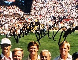 1988 Fred Meyer Classic Tournament Autographed Framed 16x20 Photo With 21 Signatures Including Jack Nicklaus & Payne Stewart JSA #Z99687 - Autographed Golf Photos