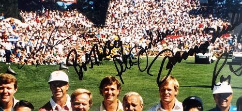 1988 Fred Meyer Classic Tournament Autographed Framed 16x20 Photo With 21 Signatures Including Jack Nicklaus & Payne Stewart JSA #Z99687 - Autographed Golf Photos