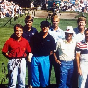 1988 Fred Meyer Classic Tournament Autographed Framed 16x20 Photo With 21 Signatures Including Jack Nicklaus & Payne Stewart JSA #Z99687 - Autographed Golf Photos