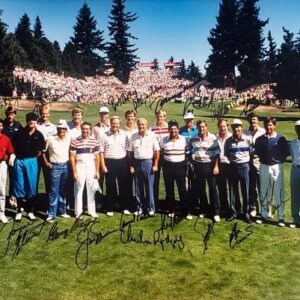 1988 Fred Meyer Classic Tournament Autographed Framed 16x20 Photo With 21 Signatures Including Jack Nicklaus & Payne Stewart JSA #Z99687 - Autographed Golf Photos