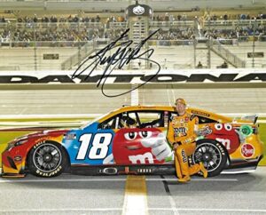 2022 daytona 500 kyle busch m&m's rheem nascar signed auto 8x10 photo w/coa - autographed nascar photos