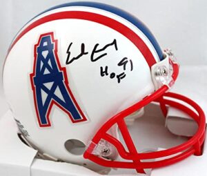 earl campbell signed houston oilers 81-96 tb mini helmet w/hof- jsa w *black - autographed nfl mini helmets