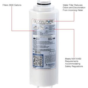 Global Industrial Global Pure Replacement Water Filter 761215, Compatible with Elkay Water Fountain Filters 51300C