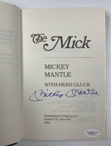 mickey mantle signed book the mick hcb new york yankees hof autograph as wsc jsa - mlb autographed miscellaneous items