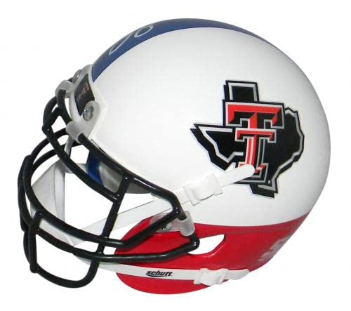 Patrick Mahomes Autographed Texas Tech Red Raiders Texas Flag Mini Helmet Jsa - Autographed College Mini Helmets