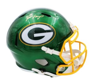 brett favre signed green bay packers speed full size flash nfl helmet - autographed nfl helmets