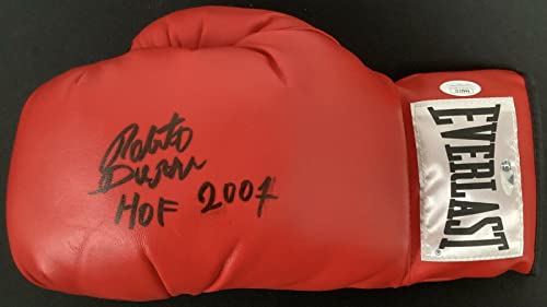 Roberto Duran Signed Boxing Glove Everlast Autograph Inscription HOF 2007 JSA - Autographed Boxing Gloves