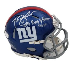 tiki barber signed new york giants speed nfl mini helmet with “giants ring of honor” inscription - autographed nfl mini helmets