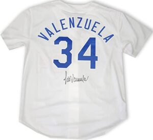 fernando valenzuela hand signed autograph dodgers mitchell n ness jersey mlb coa - autographed mlb jerseys