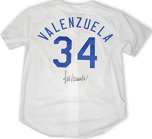 Fernando Valenzuela Hand Signed Autograph Dodgers Mitchell N Ness Jersey MLB COA - Autographed MLB Jerseys