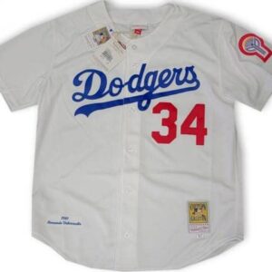 Fernando Valenzuela Hand Signed Autograph Dodgers Mitchell N Ness Jersey MLB COA - Autographed MLB Jerseys