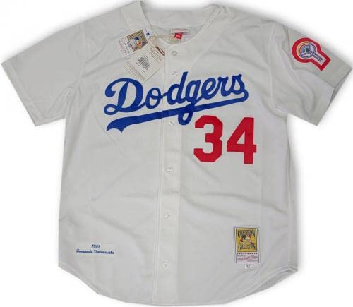 Fernando Valenzuela Hand Signed Autograph Dodgers Mitchell N Ness Jersey MLB COA - Autographed MLB Jerseys