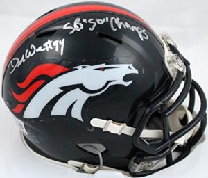 demarcus ware autographed denver broncos speed mini helmet w/sb champs-beckett w hologram silver