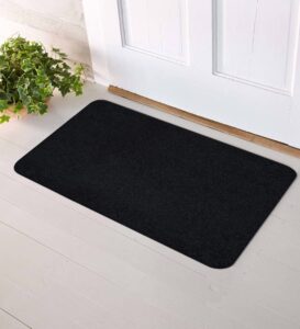 k&janet6am door mat indoor rug inside front entrance, 27.5x17.7 inches, durable floor mat non slip rug ultra absorb mud, low profile front back door rug for entryway, black