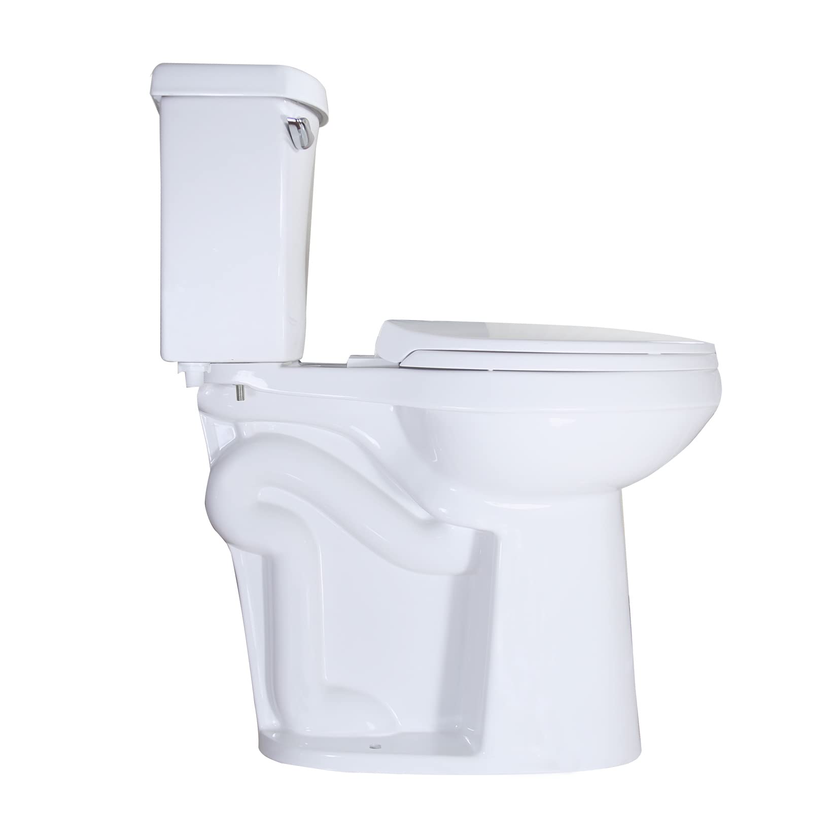 SouNor SN1088 Elongated Two Piece Toilet 1.28 GPF Extra 21" Tall Bowl Comfortable Right Seat Height Soft Closing Seat White