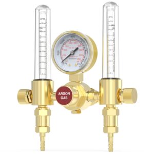 yeswelder dual output argon regulator flow meter mig tig,0-4500psi,cga580 inlet connection