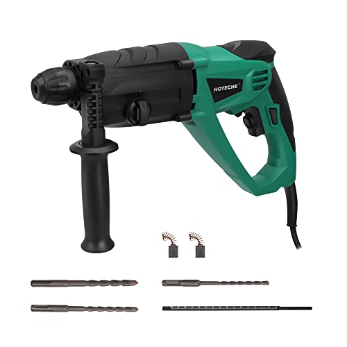 Hoteche 3-in-1 Rotary Hammer Drill 1-Inch SDS Plus Electric Hammer 7.7-Amp/920W Variable Speed Corded Power Hammer Drill Lightweight Demolition Jack Hammer for Concrete with 3 Drill Bits