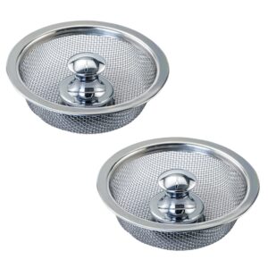 oecoel kitchen sink strainer drain for stopper combo basket replacement stainless steel sink drain with handle sink stopper suitable for bathroom kitchen drain strainer(2 pcs)