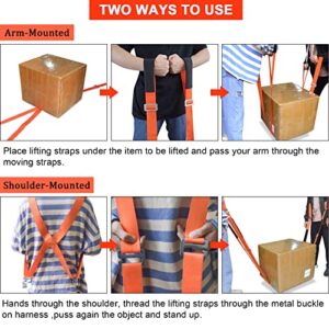 Moving Straps Lifting Kit Moving Strap for 2-Person and Widen Handle Lifting Straps for 1-Person Furniture Moving Straps for House-Moving, Mattress, Appliances, Boxes, Heavy Objects Moving