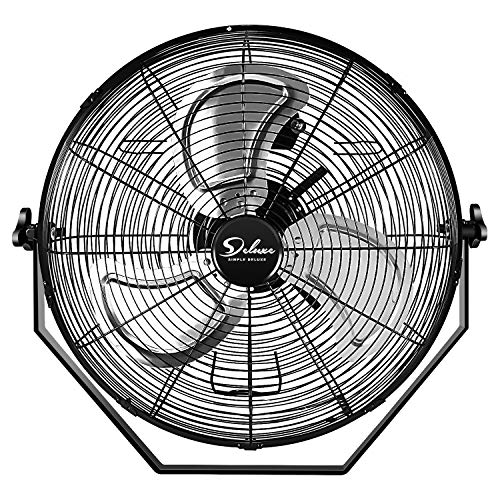 Simple Deluxe 18 Inch Industrial Wall Mount Fan, 3 Speed Commercial Ventilation Metal Fan for Warehouse, Greenhouse, Workshop, Patio, Factory and Basement - High Velocity