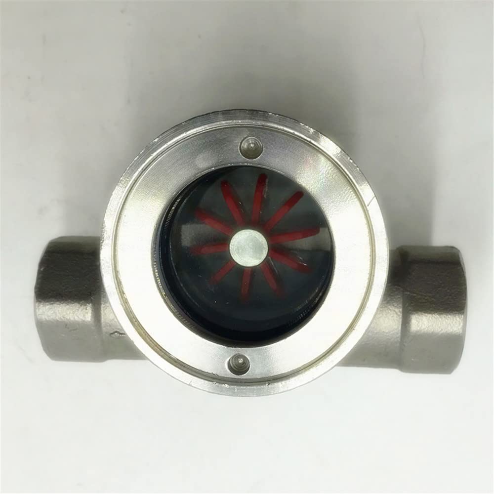 iMaykea 1/4", 3/8", 1/2", 1", 1.5", 2" NPT Thread Stainless Steel 304 Sight Glass Water Flow Indicator With Plastic Impeller (1-1/4" DN32)